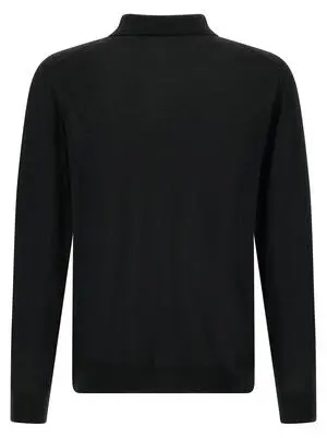 Kiton Wool Polo Shirt 14 Microns - Black