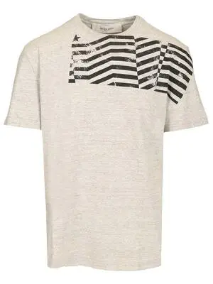 GOLDEN GOOSE Flag Print T-shirt - Gray