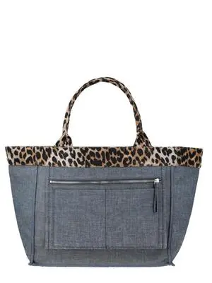 GANNI Tote Bag With Logo - Blue