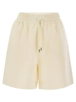 Moncler Cotton Shorts With Logo Patch