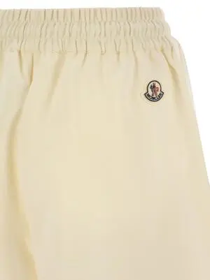 Moncler Cotton Shorts With Logo Patch
