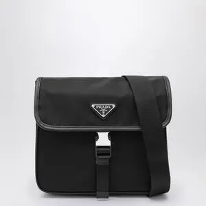Prada Shoulder Bag In Re-nylon And Saffiano - Black