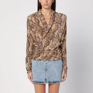 Isabel Marant Étoile Snake Print Marlin Blouse - Cream