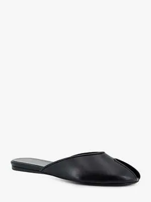 JUDE Leather Flat Sandals - Black