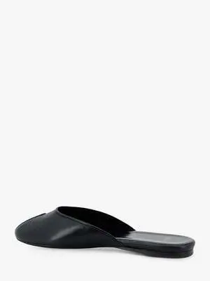 JUDE Leather Flat Sandals - Black