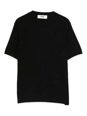 Fendi Ff Cotton And Viscose Sweater - Black