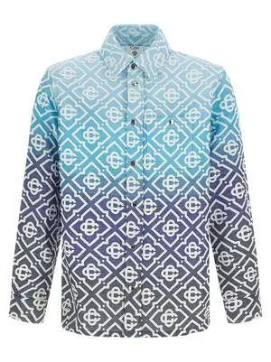 Casablanca Shacket 'monogram Gradient Jacquard - Blue
