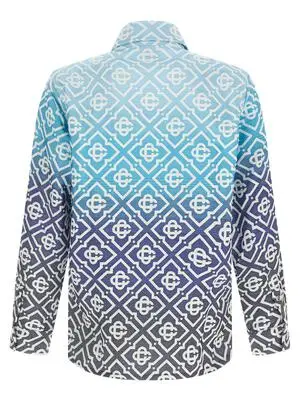 Casablanca Shacket 'monogram Gradient Jacquard - Blue