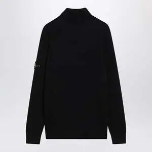Stone Island Navy Turtleneck Sweater With Regular Fit