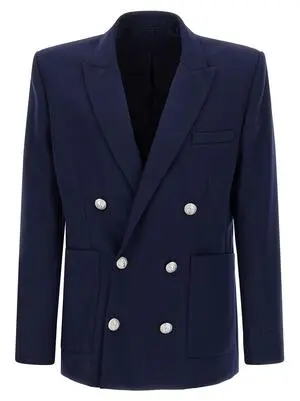 Balmain Grain De Poudre Blazer - Blue