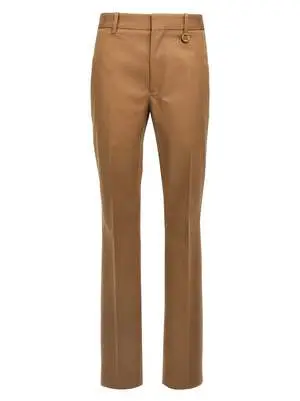 Burberry Marine Serre Straight Leg Trousers - Cream