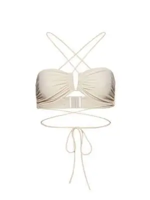 Magda Butrym Bandeau Bikini Top - Cream