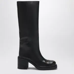 Miu Miu Leather Boots - Black