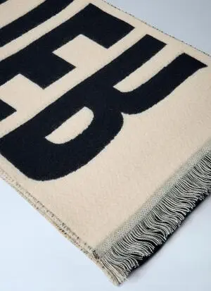 JEAN PAUL GAULTIER Logo Motif Wool Scarf - Black