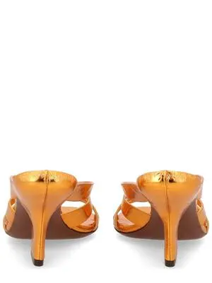 Dries Van Noten Metallic Leather Sandals - Orange