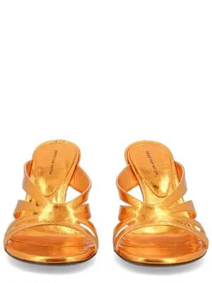 Dries Van Noten Metallic Leather Sandals - Orange