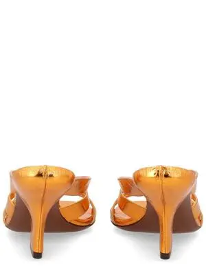 Dries Van Noten Metallic Leather Sandals - Orange
