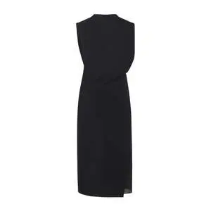 Jacquemus Asymmetric Cotton Midi Dress - Black