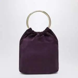 Prada Mini Bucket Bag In Plum Suede