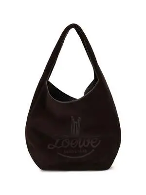 Loewe Suede Calfskin Hobo Shoulder Bag - Brown