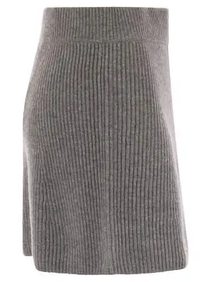 Sportmax Refolo Wool And Cashmere Skirt - Gray