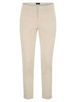 FAY Slim 5-pocket Trousers - Cream