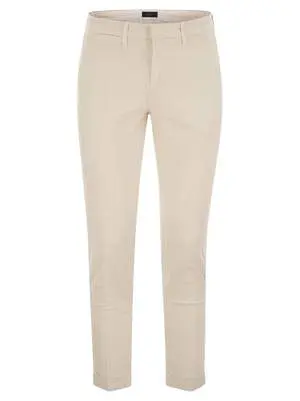 FAY Slim 5-pocket Trousers - Cream