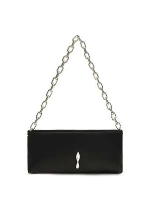 CHRISTIAN LOUBOUTIN Satin Shoulder Bag - Black