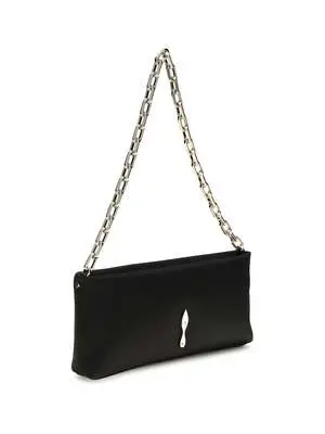 CHRISTIAN LOUBOUTIN Satin Shoulder Bag - Black