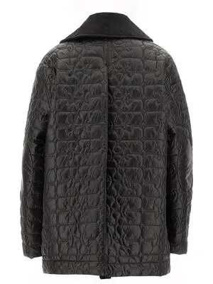 GANNI Quilted Midi Jacket - Gray