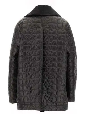 GANNI Quilted Midi Jacket - Gray