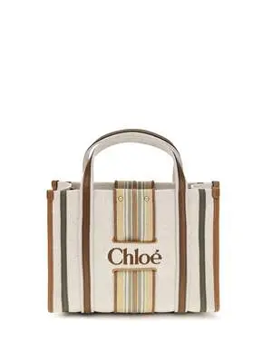 Chloé Chloé Small Woody Loop Canvas Tote Bag Cream