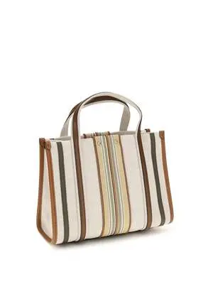 Chloé Small Woody Loop Canvas Tote Bag - Cream