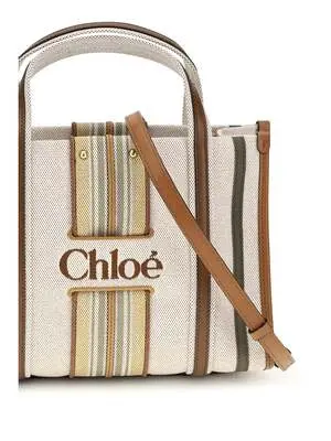 Chloé Small Woody Loop Canvas Tote Bag - Cream