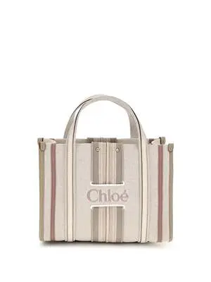 Chloé Small Woody Loop Canvas Tote Bag