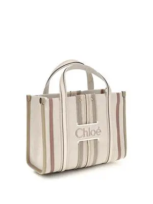 Chloé Small Woody Loop Canvas Tote Bag
