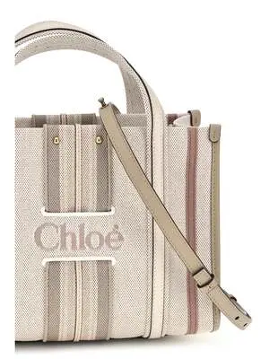 Chloé Small Woody Loop Canvas Tote Bag