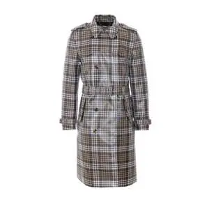 Burberry Logo Checked Trench Coat