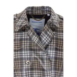 Burberry Logo Checked Trench Coat