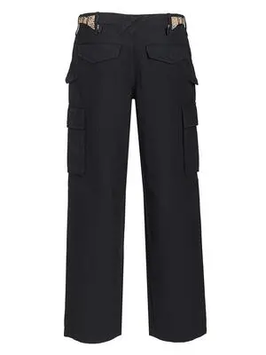 Burberry Cotton Twill Cargo Trousers - Blue