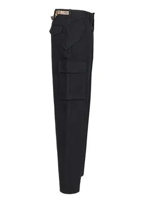 Burberry Cotton Twill Cargo Trousers - Blue