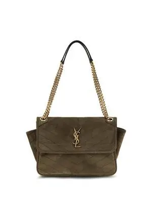 Saint Laurent Niki Tripouch Suede Shoulder Bag