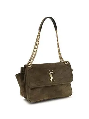 Saint Laurent Niki Tripouch Suede Shoulder Bag