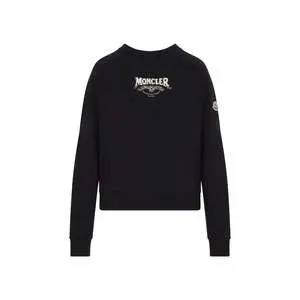 Moncler Cotton Blend Crewneck Sweatshirt - Black