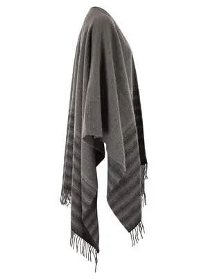 Peserico Virgin Wool And Cashmere Cape - Gray