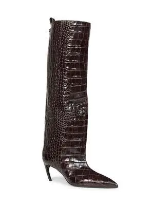 Attico Croco-printed Leather Lea High Boots - Multicolor
