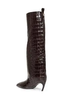 Attico Croco-printed Leather Lea High Boots - Multicolor