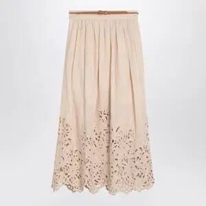 Zimmermann Wylie Colored Midi Skirt - Cream