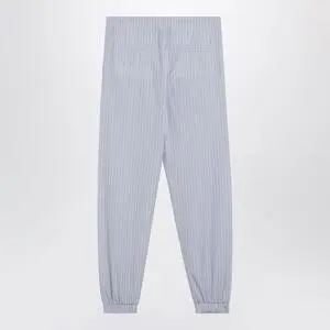 Attico Striped Cotton Poplin Trousers - Blue