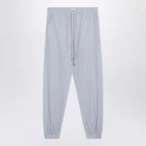 Attico Striped Cotton Poplin Trousers - Blue